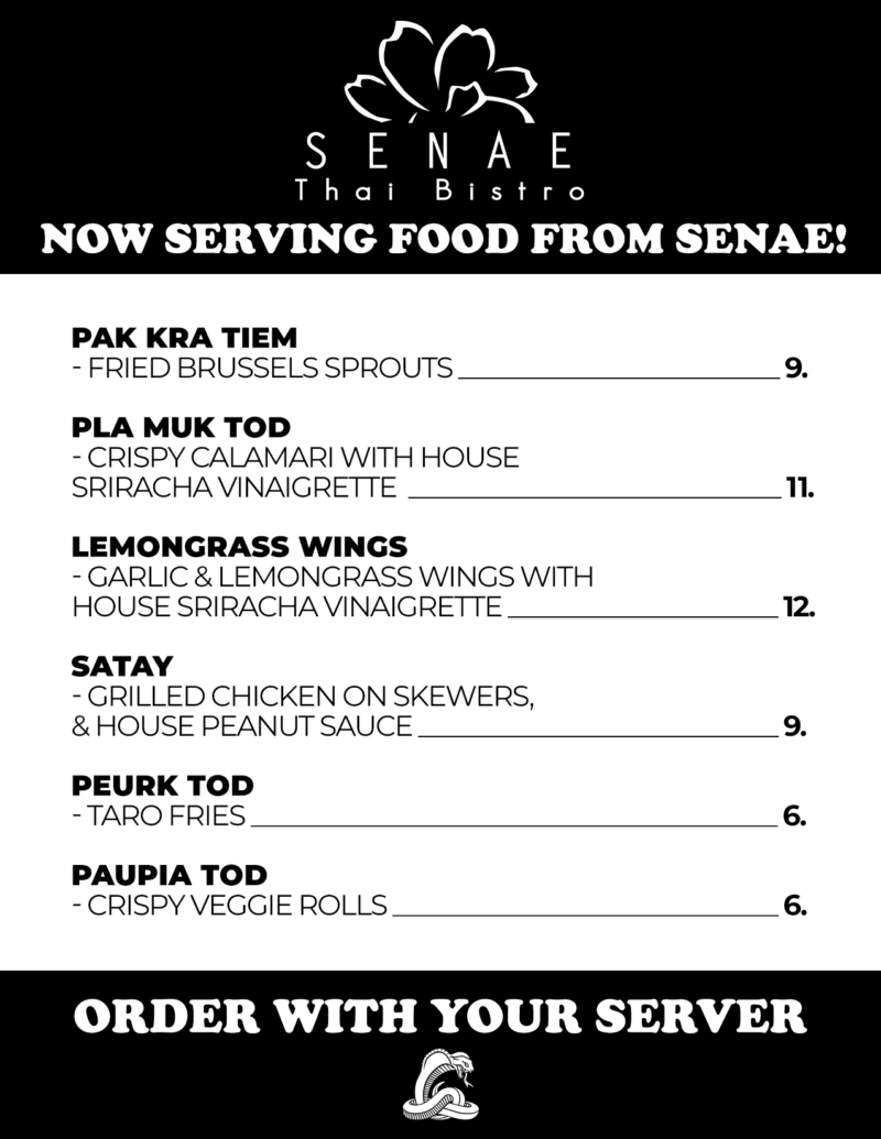 Cobra Tucson Menu - Cobra Arcade Bar